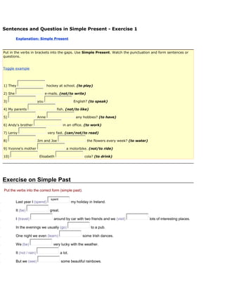 Present progressive exercises | PDF