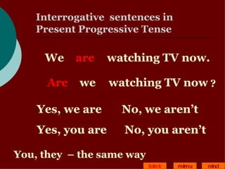 Present Progressive Tense | PPT