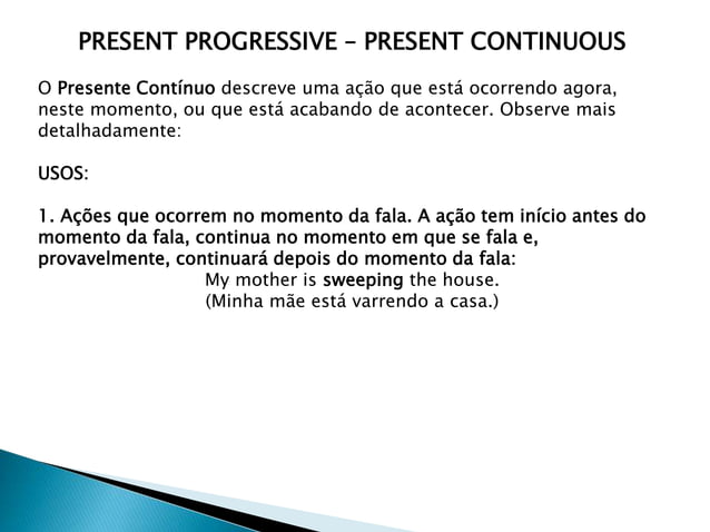 Present progressive tense | PPT