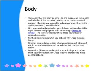 Report writing | PPTX