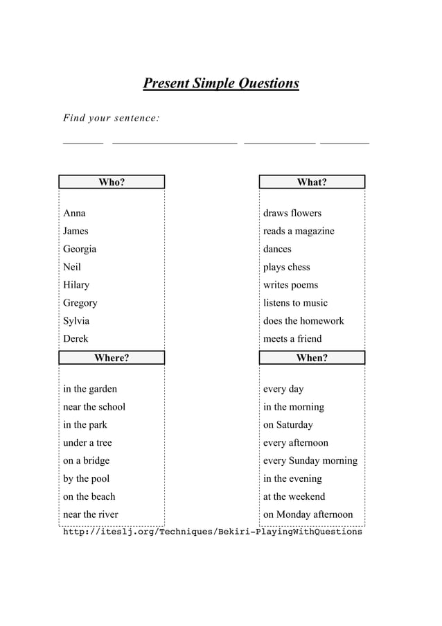 Present simple questions | PDF