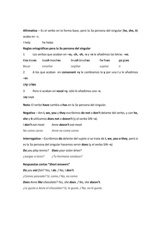 Present simple | PDF