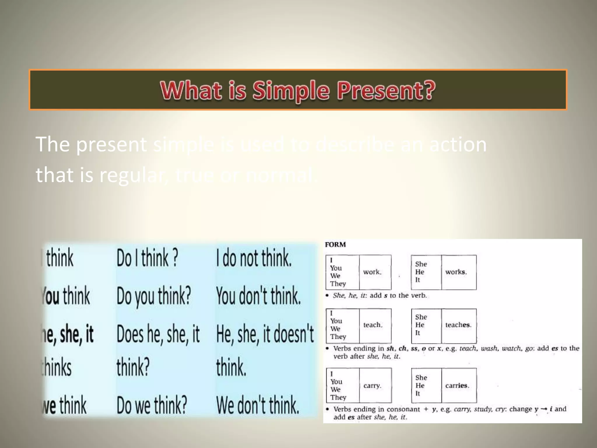 Present simple Technical Sentences | PPTX