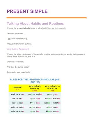 Present simple-Vocabulary | PDF