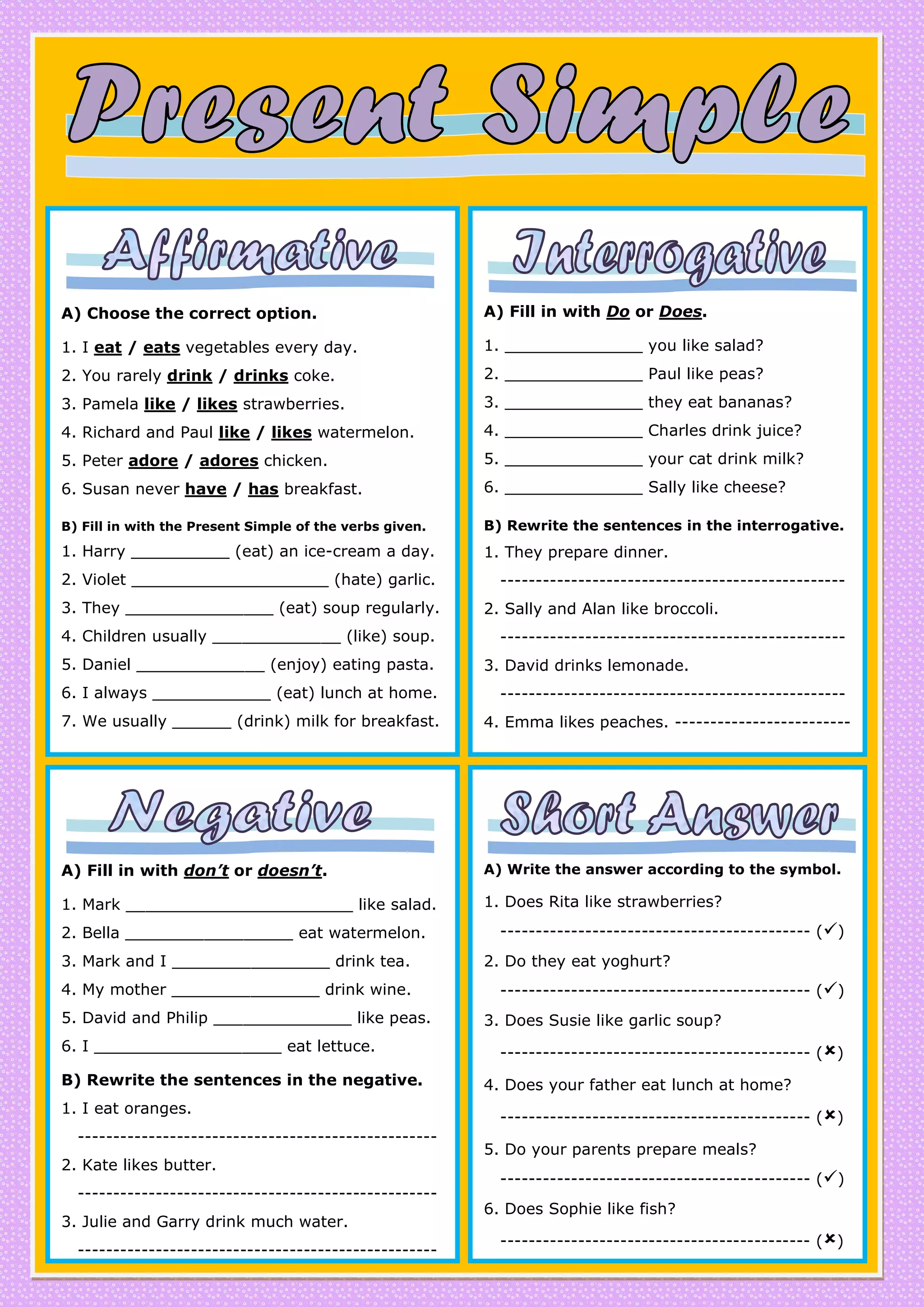 Present simple | PDF