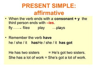 Present simple en inglés, estructura gramatical | PPT