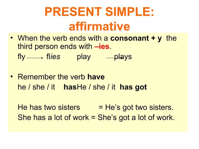 Present simple en inglés, estructura gramatical | PPT