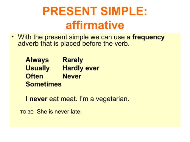 Present simple en inglés, estructura gramatical | PPT