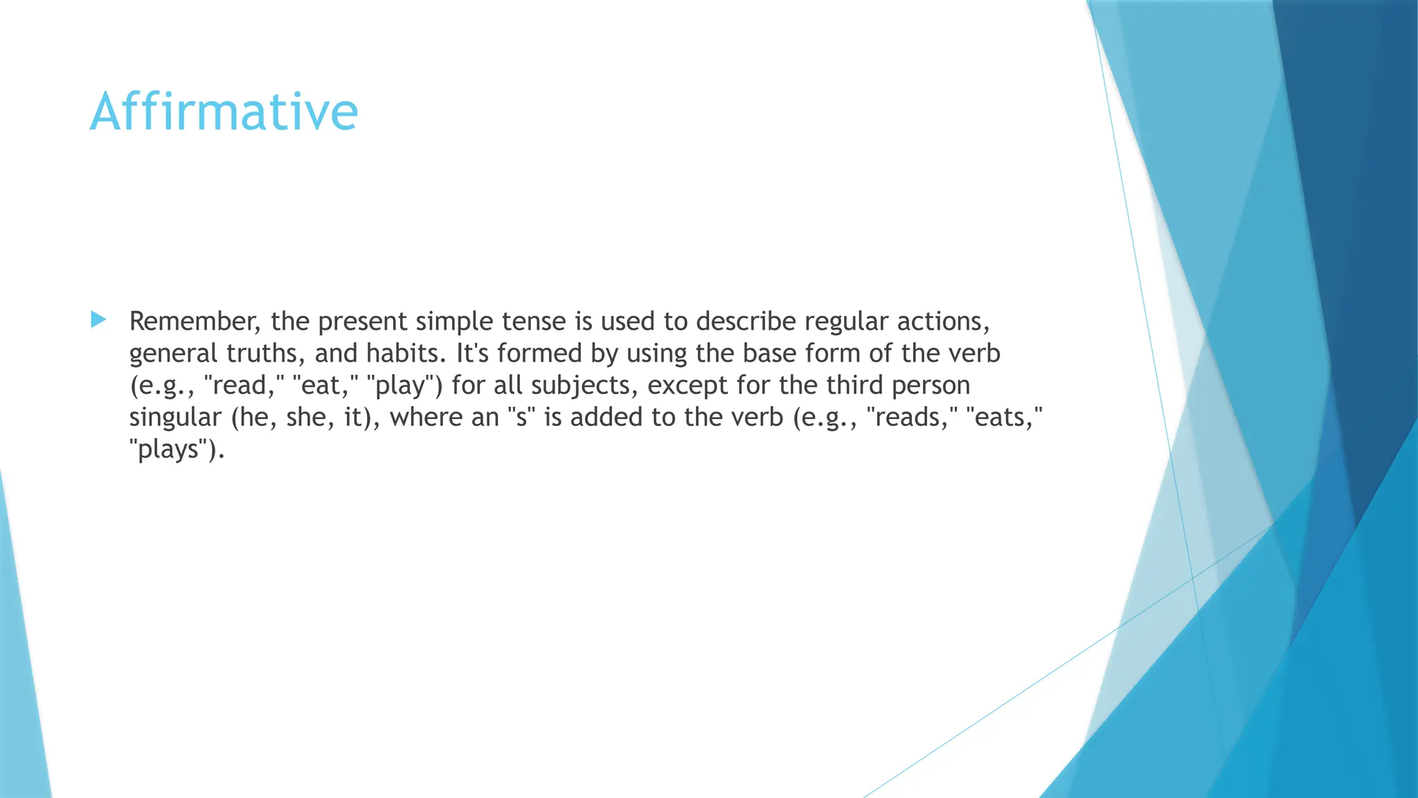 Present simple tense- lesson and exercises | PPTX