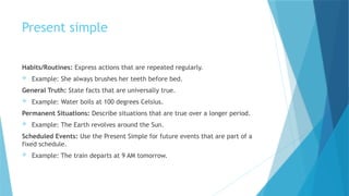 Present simple tense- lesson and exercises | PPTX