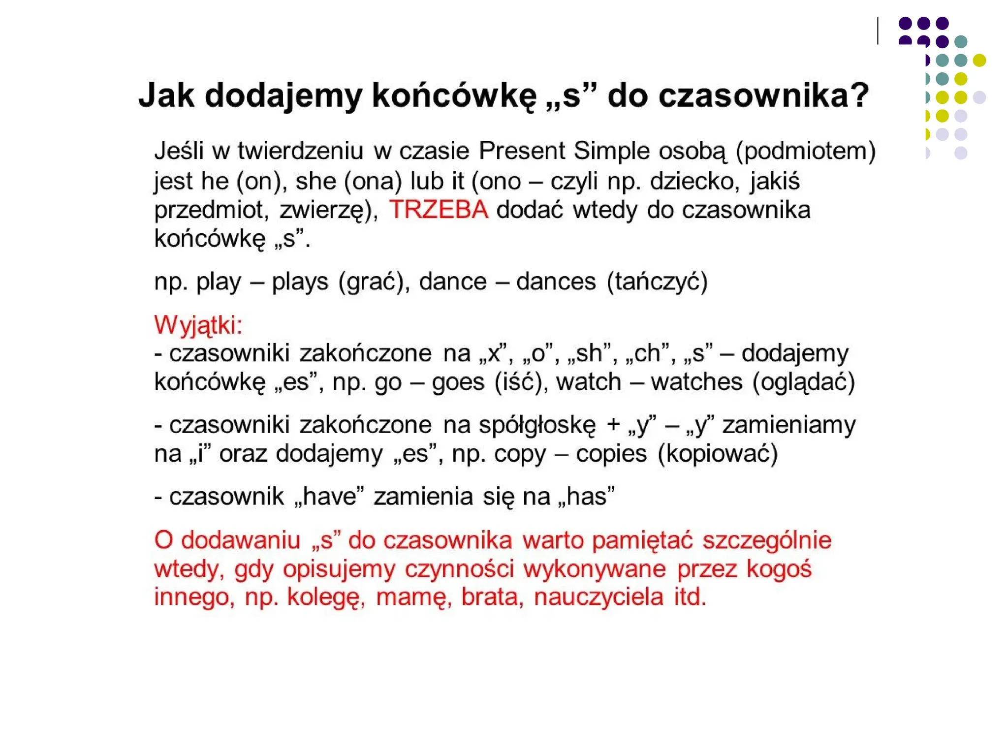 Present Simple tense rules and usage in Polish language | PPT