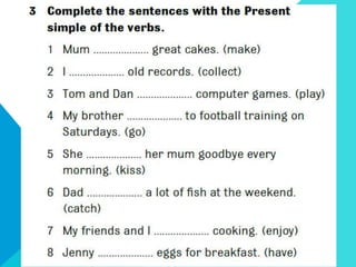 PRESENT SIMPLE- AFFIRMATIVE FORM | PPTX