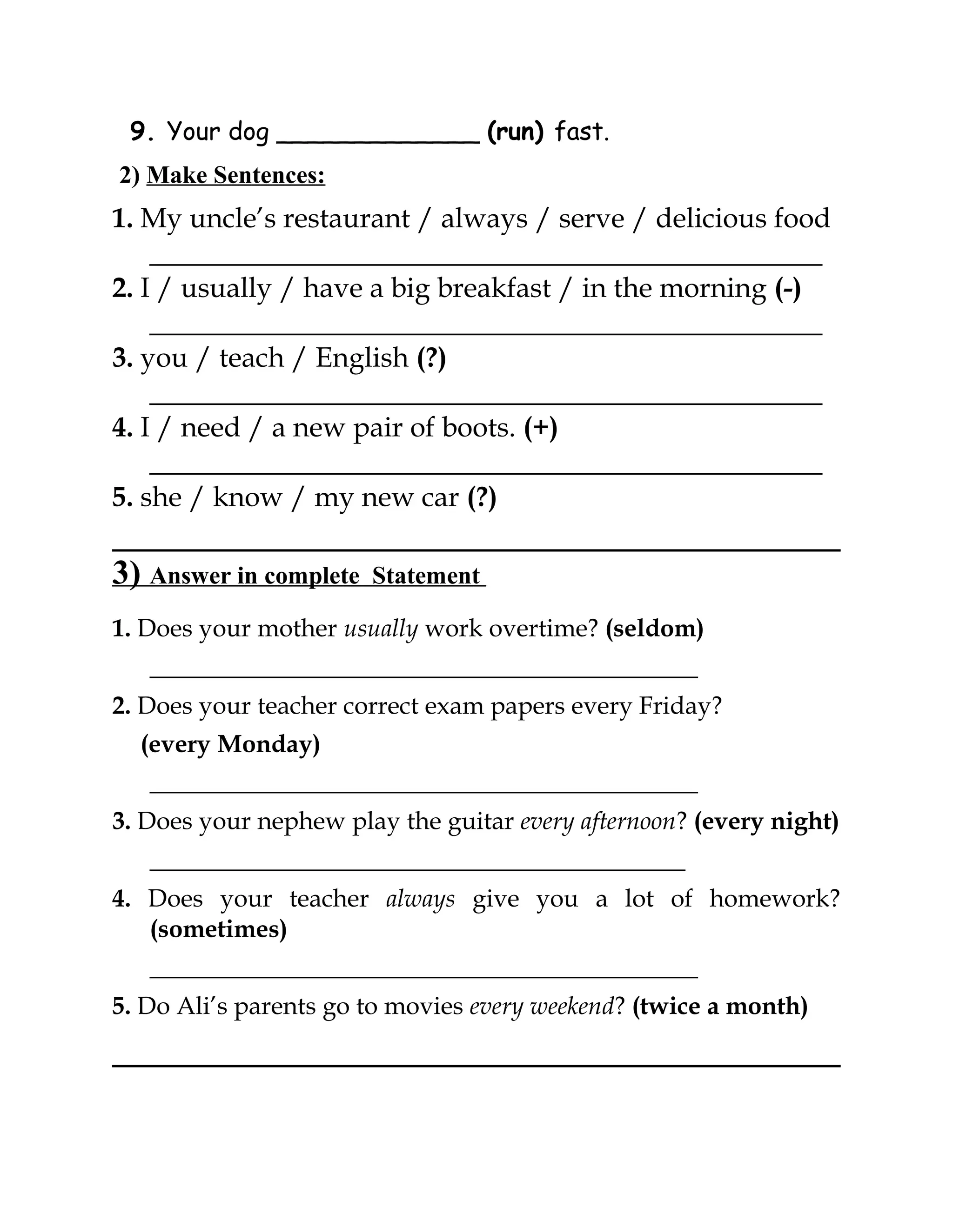 Present simple (6th grades) | DOC