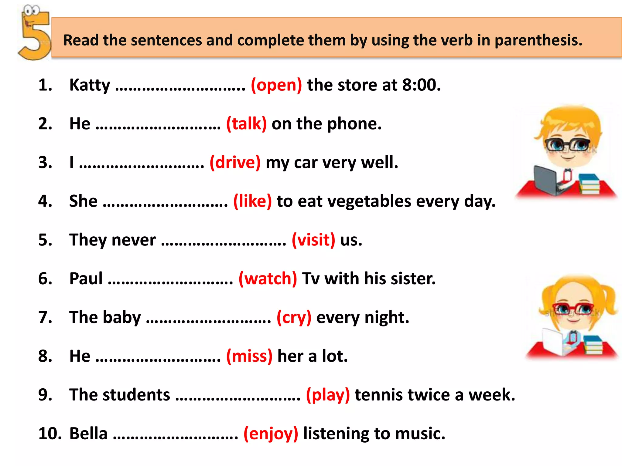 Present simple activities | PPTX