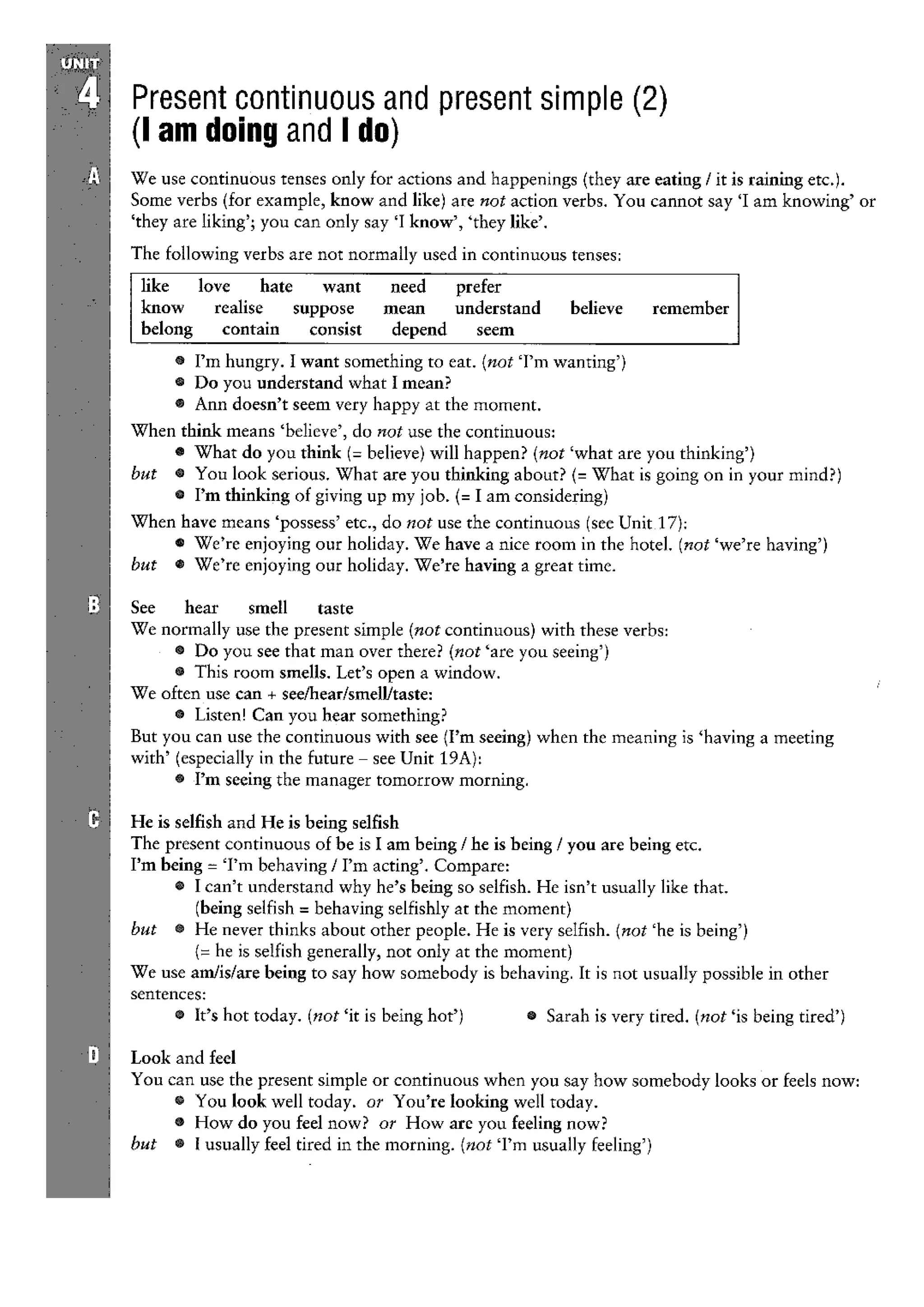 Present simple and continuous | PDF