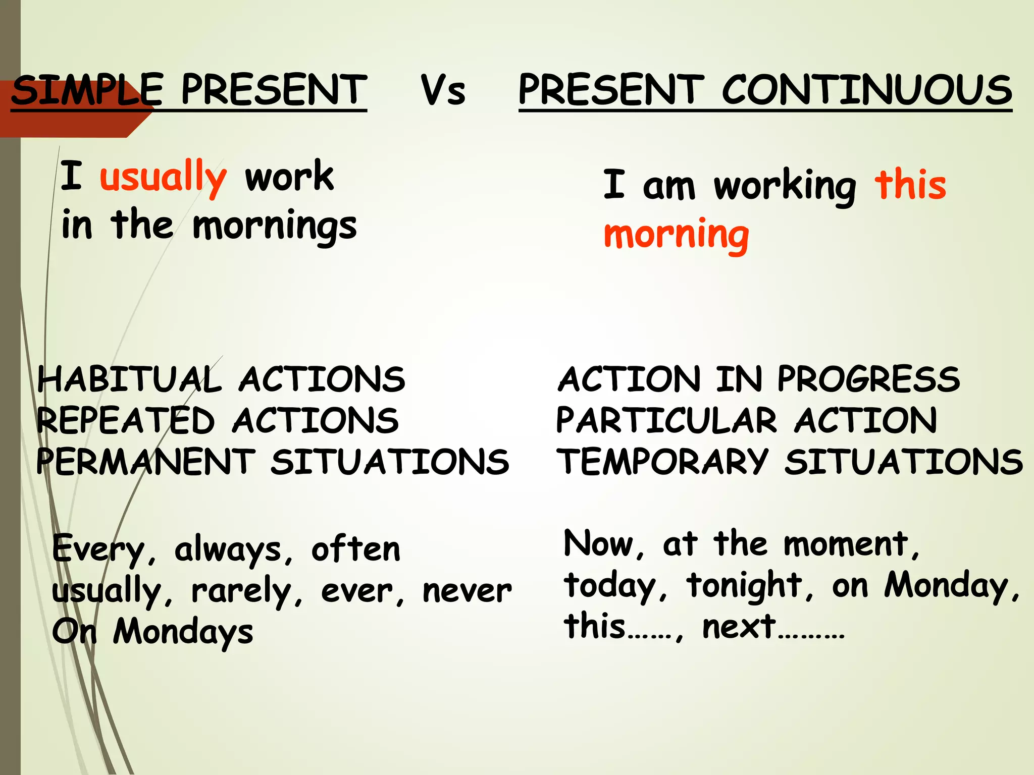 Present simple and continuous | PPT