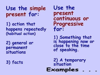 Present simple continuous | PPT