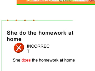 Present simple error correction | PPT