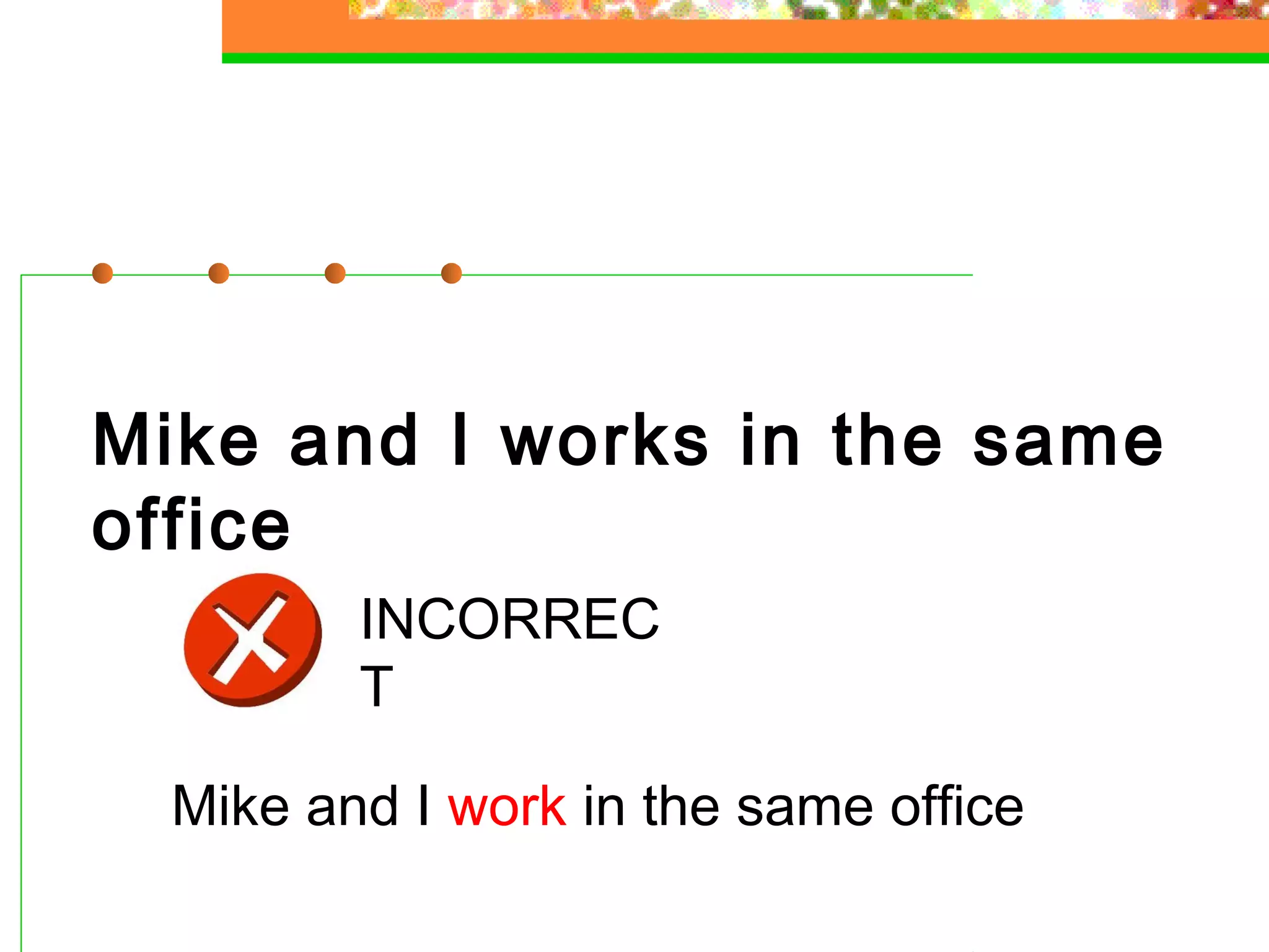 Present simple error correction | PPT