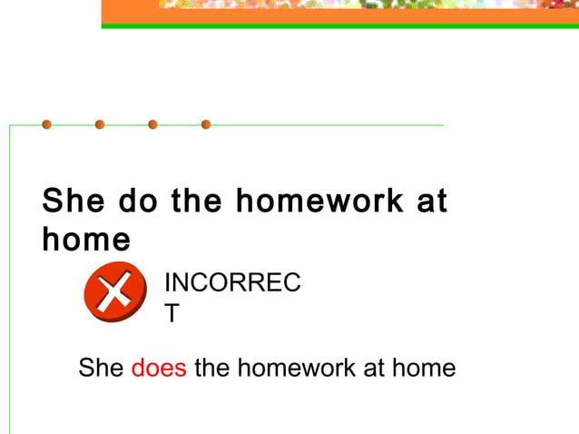 Present simple error correction | PPT