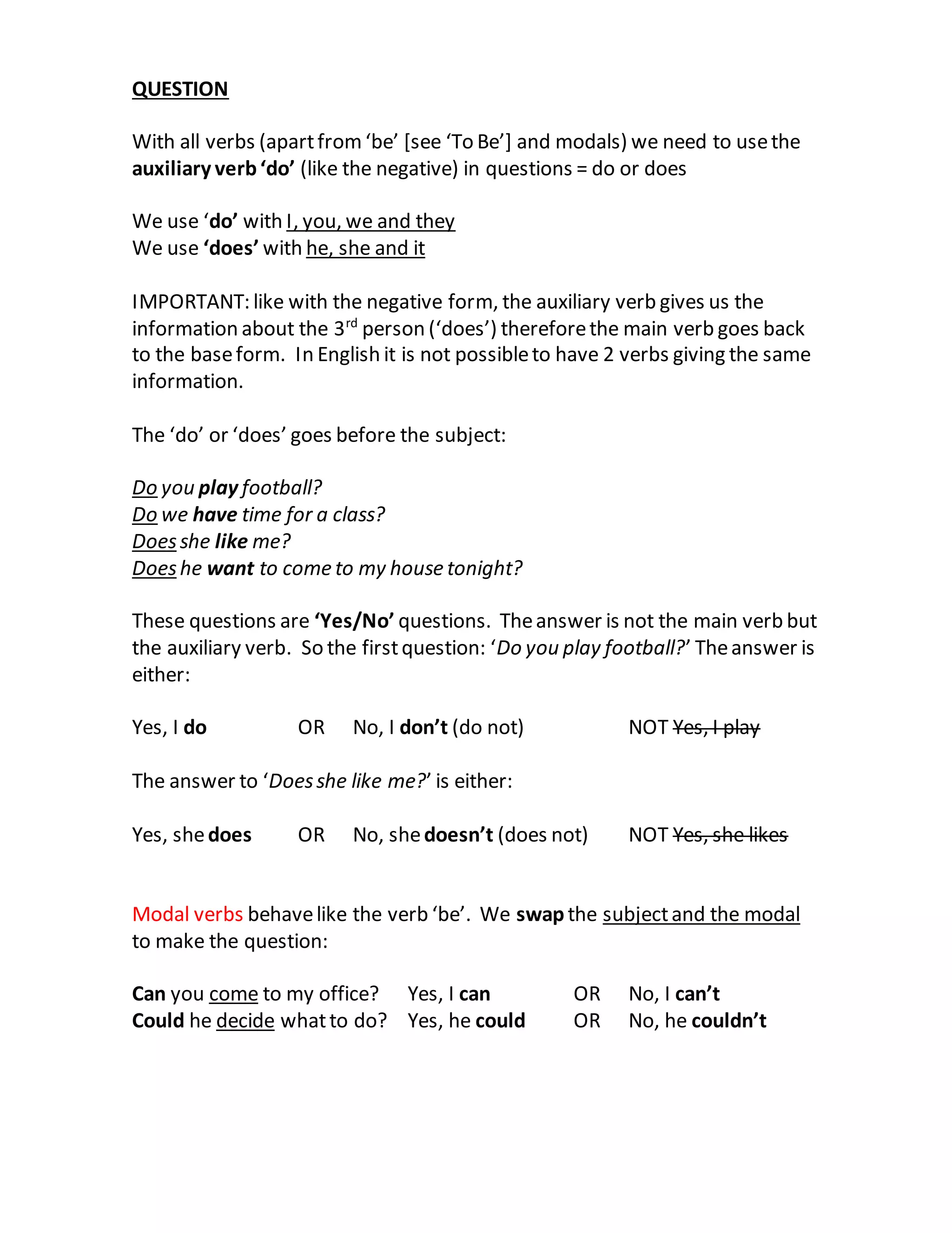 Present Simple Form | PDF