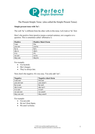 Present simple form | PDF