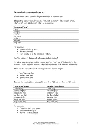 Present simple form | PDF