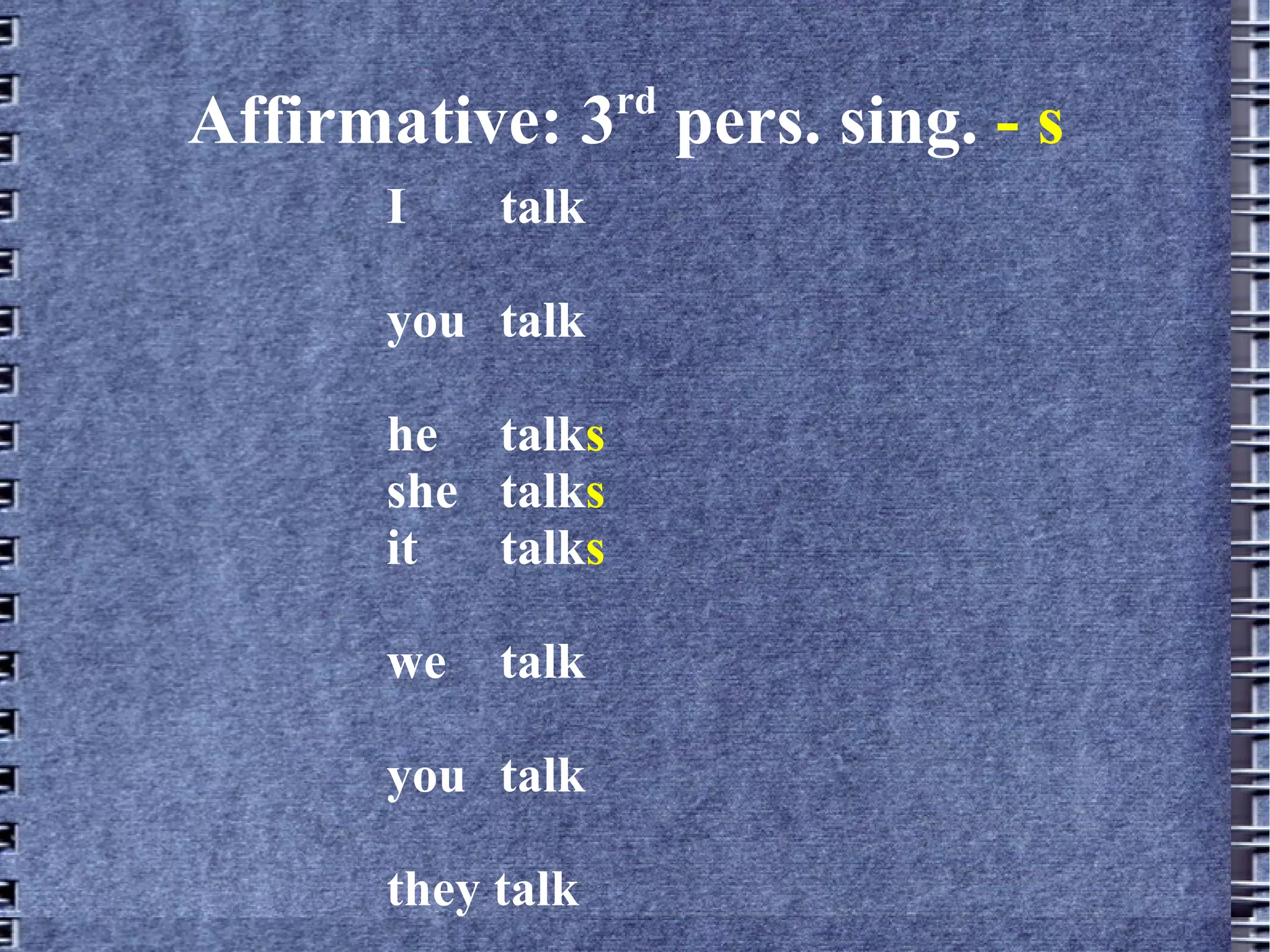 Present simple forms | ODP | Pets