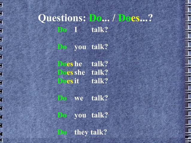 Present simple forms | ODP | Pets