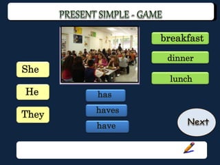 Present simple game: affirmative and negative | PPTX