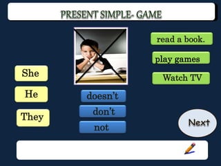 Present simple game: affirmative and negative | PPTX