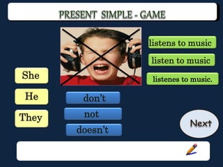 Present simple game: affirmative and negative | PPTX