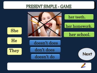 Present simple game: affirmative and negative | PPTX