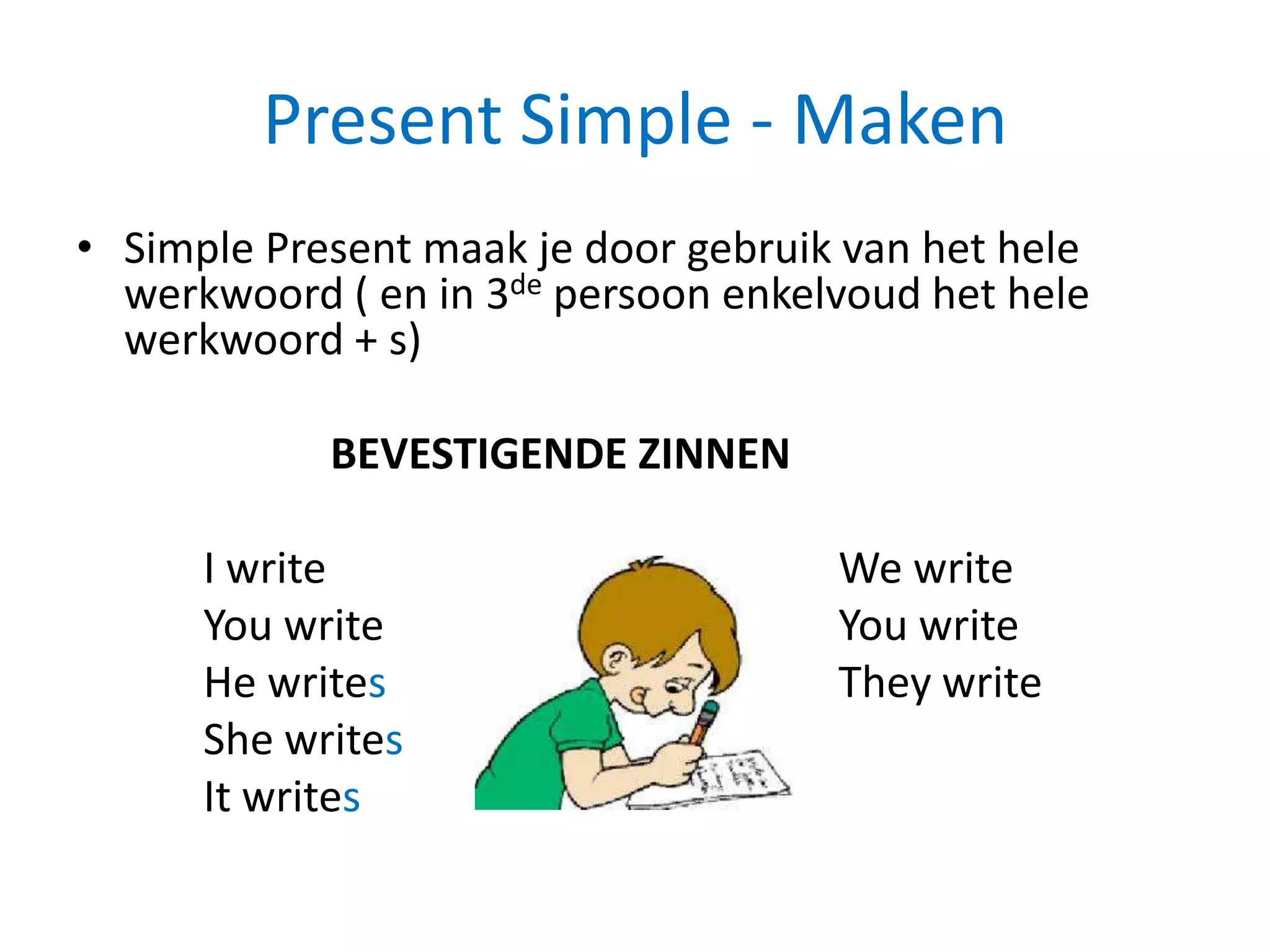 Present Simple Tense for Dutch students | PPTX