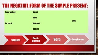Present simple lesson 7 | PPT