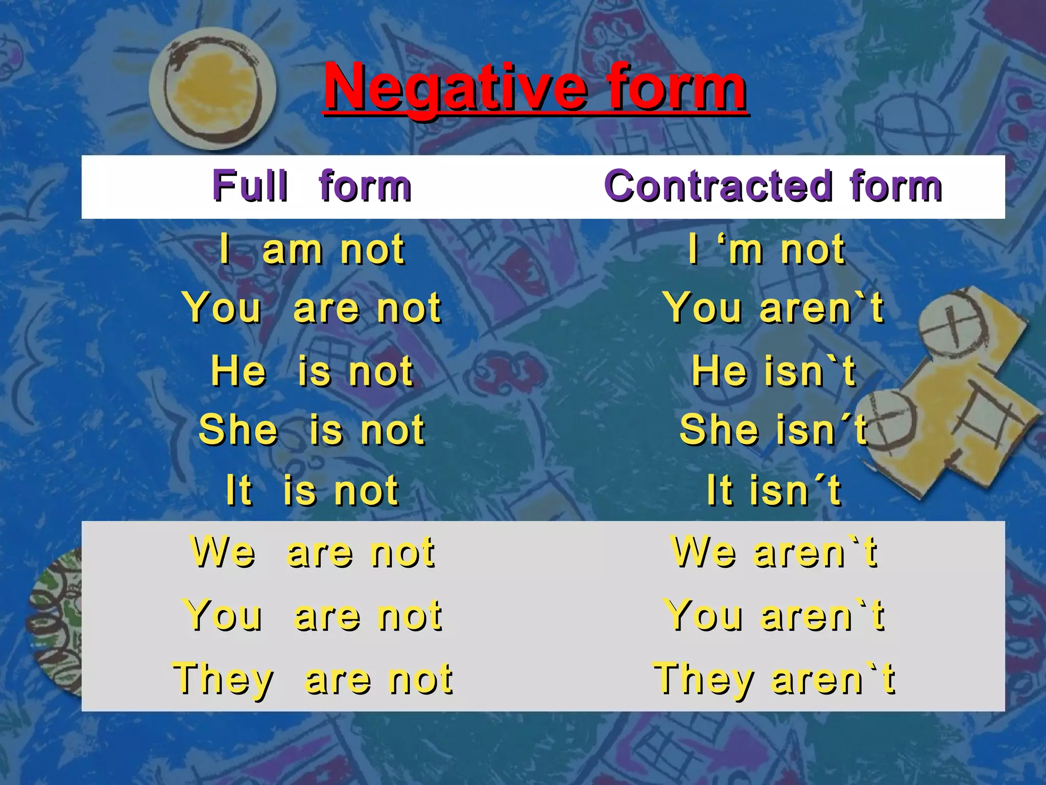 Present simple of to be 2 | PPT