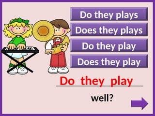 Present simple questions games, conjugation, | PPT