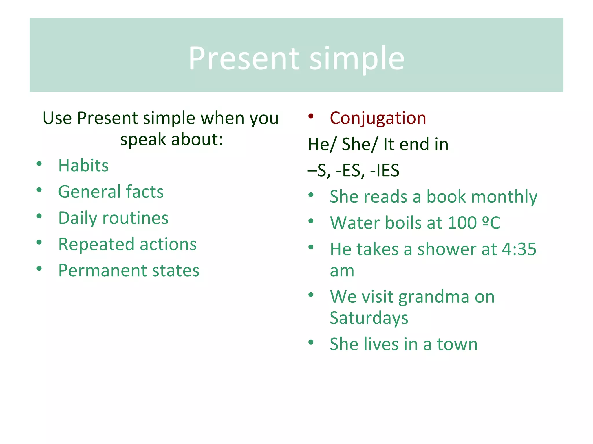 Present simple rules | PPT