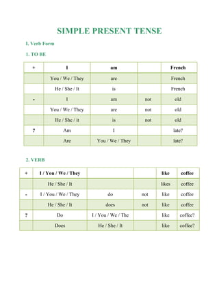 Present simple tense | PDF