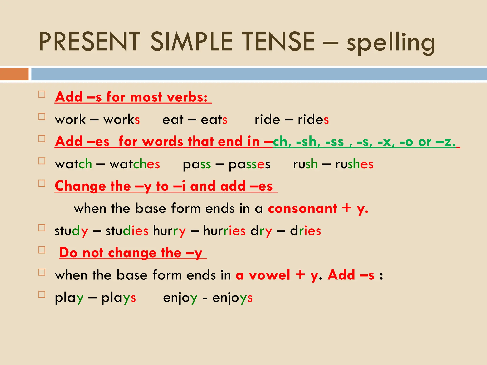 PRESENT SIMPLE TENSE - FORM - USAGE - EGAMPLES | PPT