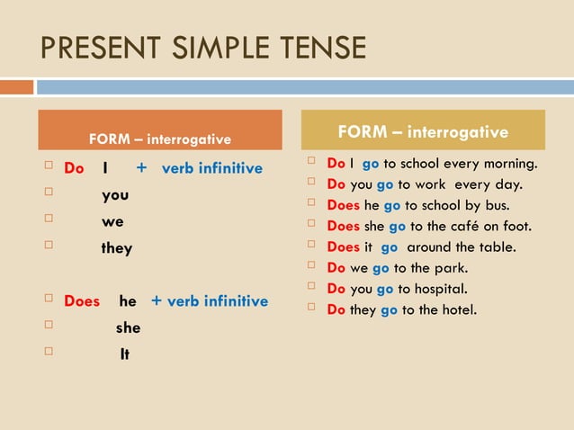 PRESENT SIMPLE TENSE - FORM - USAGE - EGAMPLES | PPT