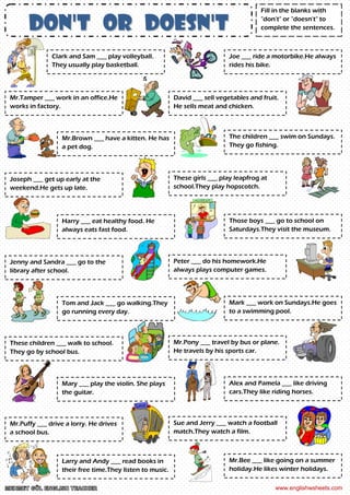 Present simple tense dont or doesnt | PDF