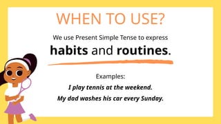 Present Simple Tense English Grammar Presentation in Orange White ...