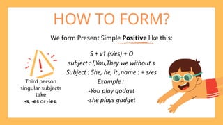 Present Simple Tense English Grammar Presentation in Orange White ...