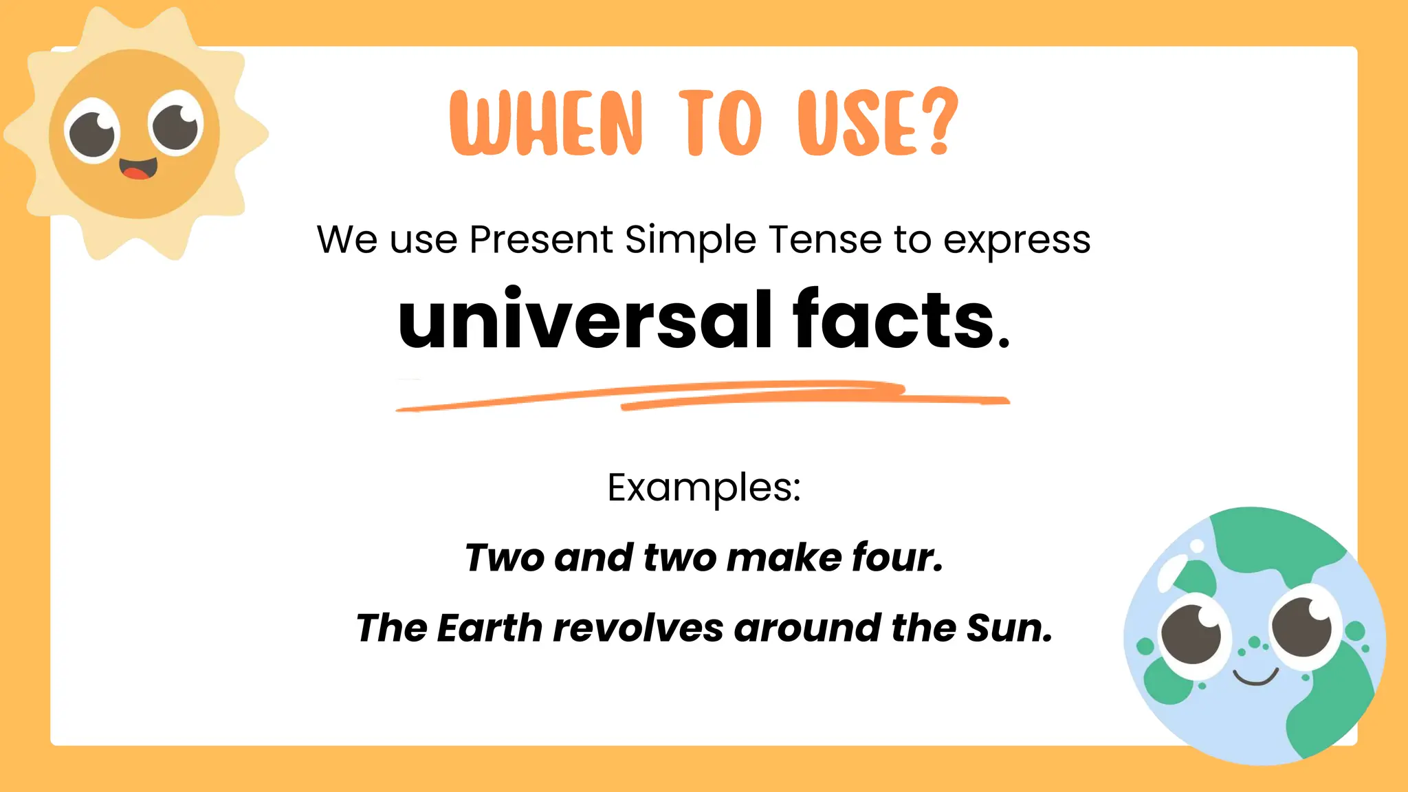 Present Simple Tense English Grammar Presentation in Orange White ...