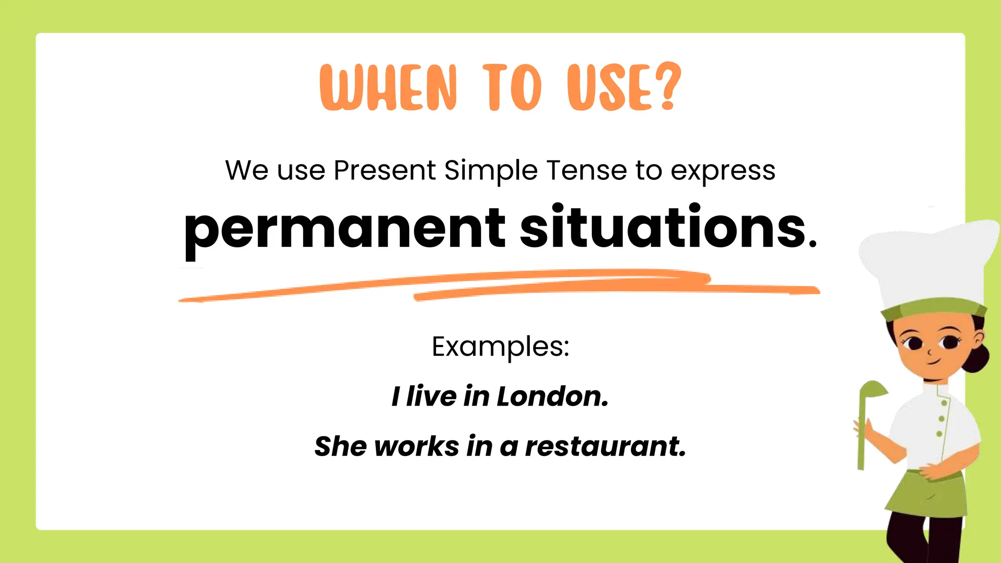 Present Simple Tense English Grammar Presentation in Orange White ...