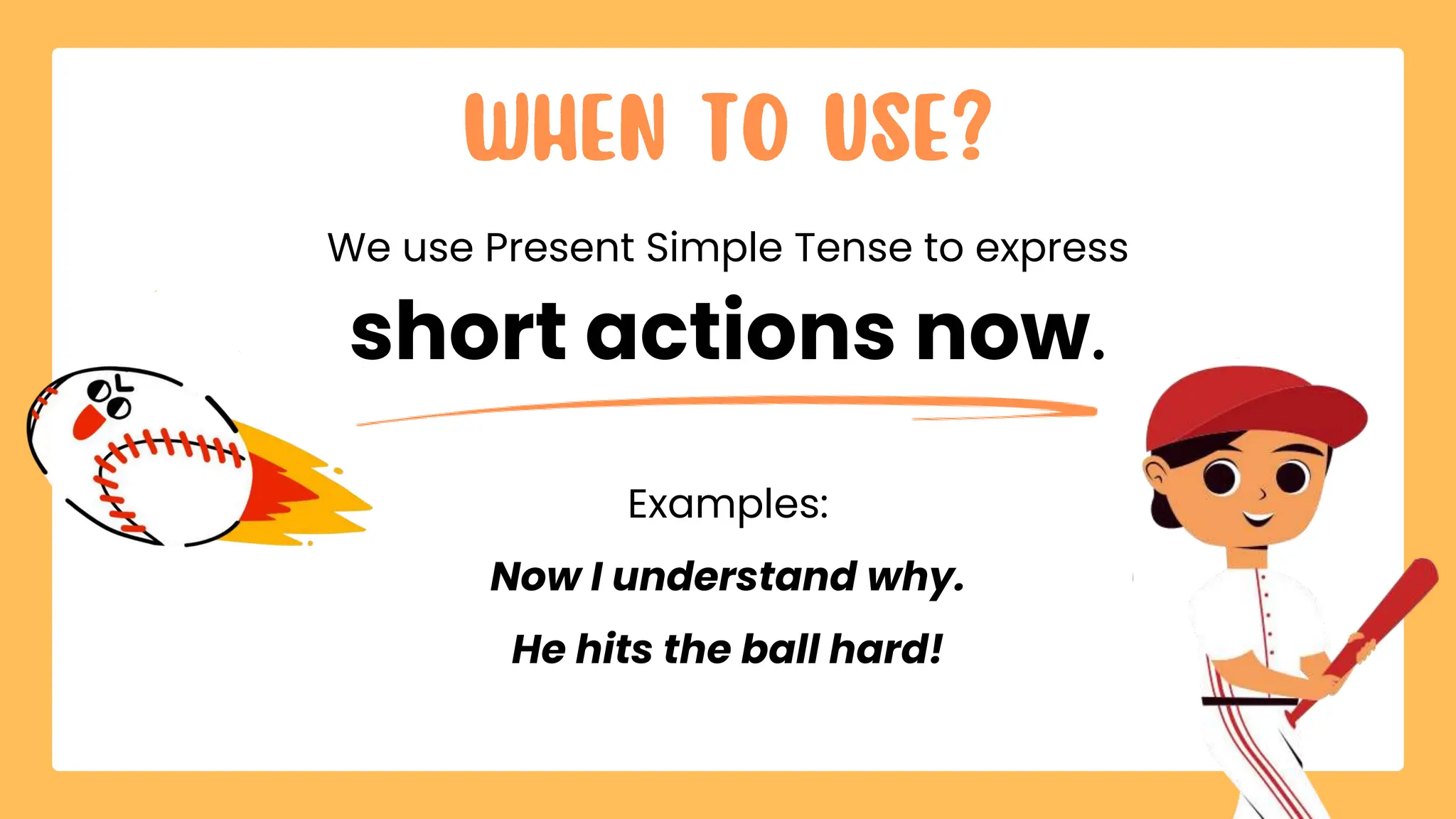 Present Simple Tense English Grammar Presentation in Orange White ...