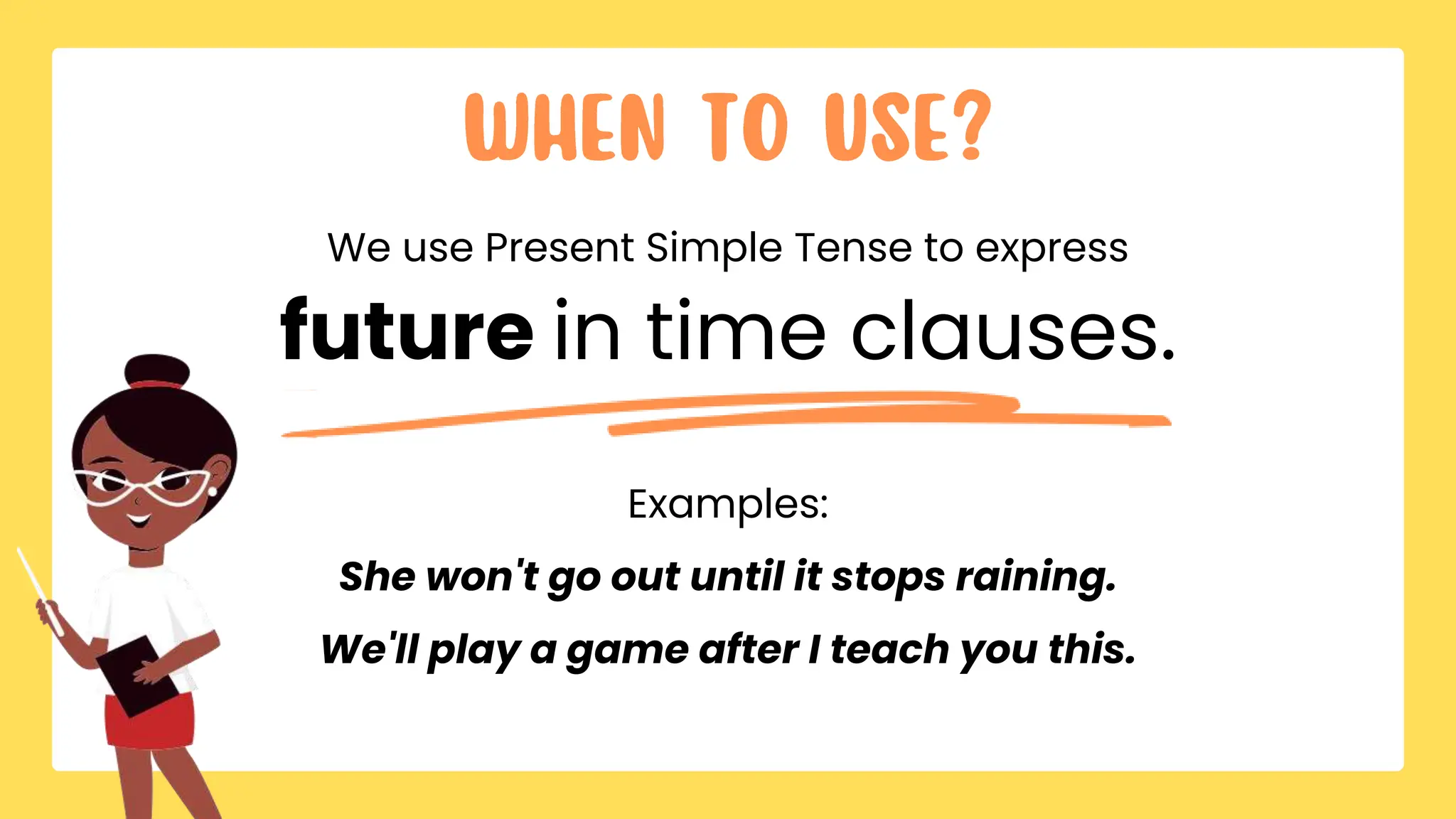 Present Simple Tense English Grammar Presentation in Orange White ...