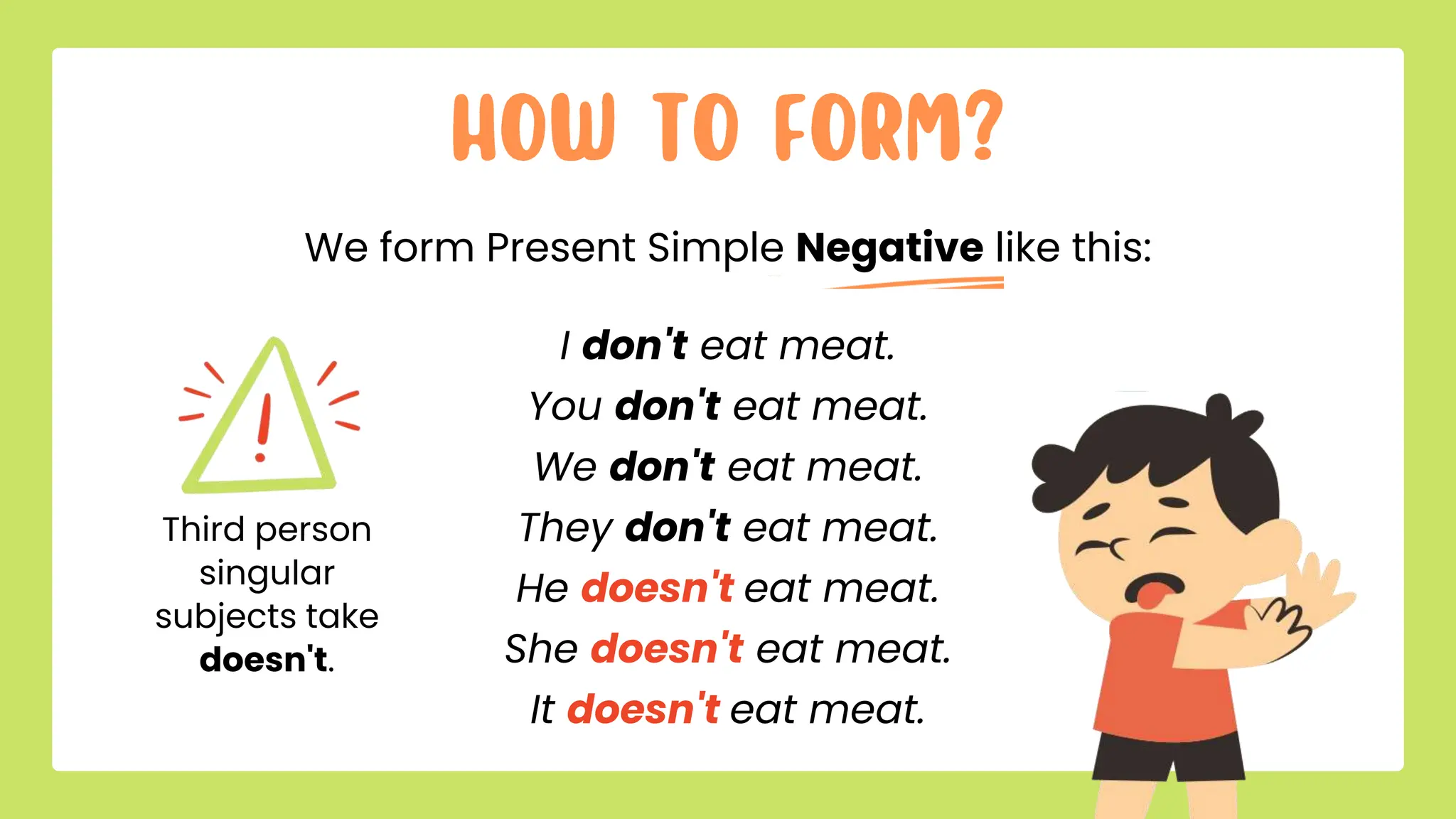 Present Simple Tense English Grammar Presentation in Orange White ...