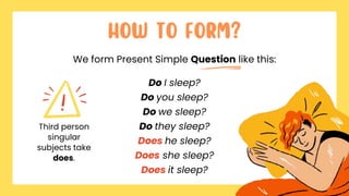 Present Simple Tense English Grammar Presentation in Orange White ...